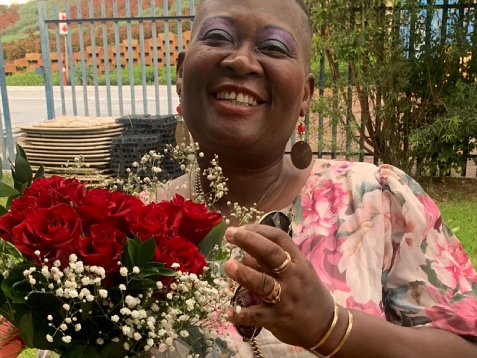 Mama Joy gets surprise flowers from her husband in France | Scrolla.Africa